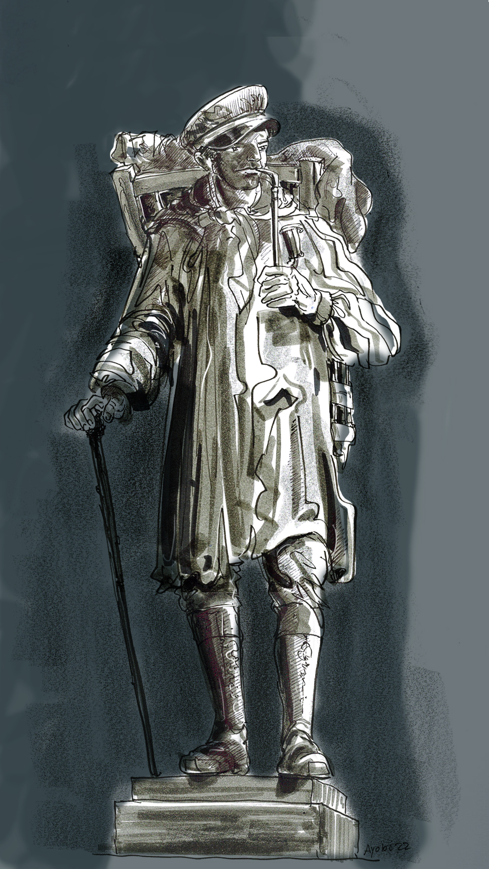 Postkarte Kiepenkerl Ayobi | Postkarten | Papeterie | Münster-Souvenirs